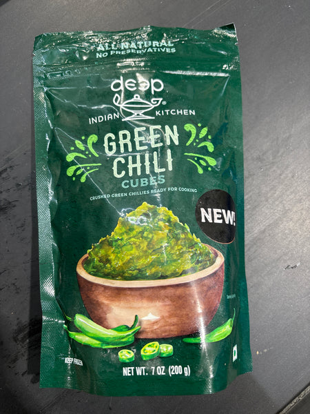 Deep Green Chili Cubes – Ginger Fresh